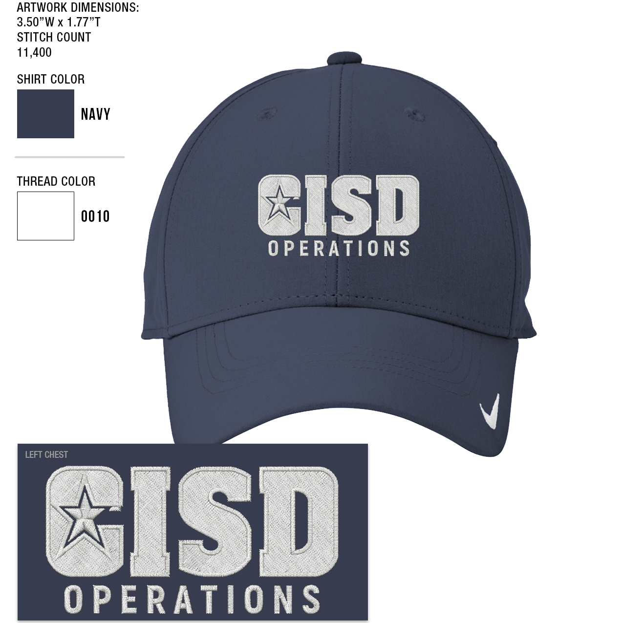 Nike Dri-Fit Legacy Cap CISD Operations Logo – Cornerstone Impressions